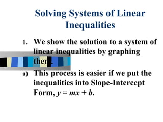 3.3 a solving systems of inequalities | PPT