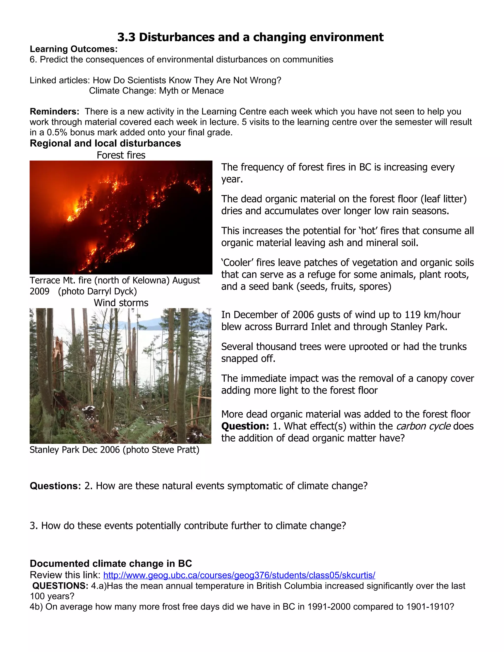 3.3 Disturbances And A Changing Environment | DOC