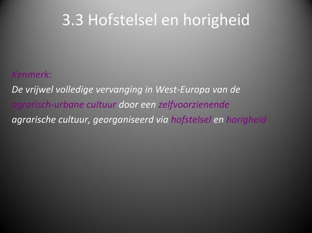 hofstelsel en horigheid | PPT