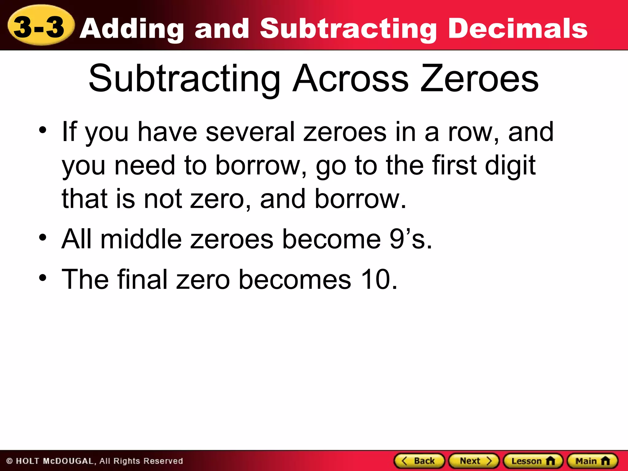 3 3 i can add and subtract decimals | PPT