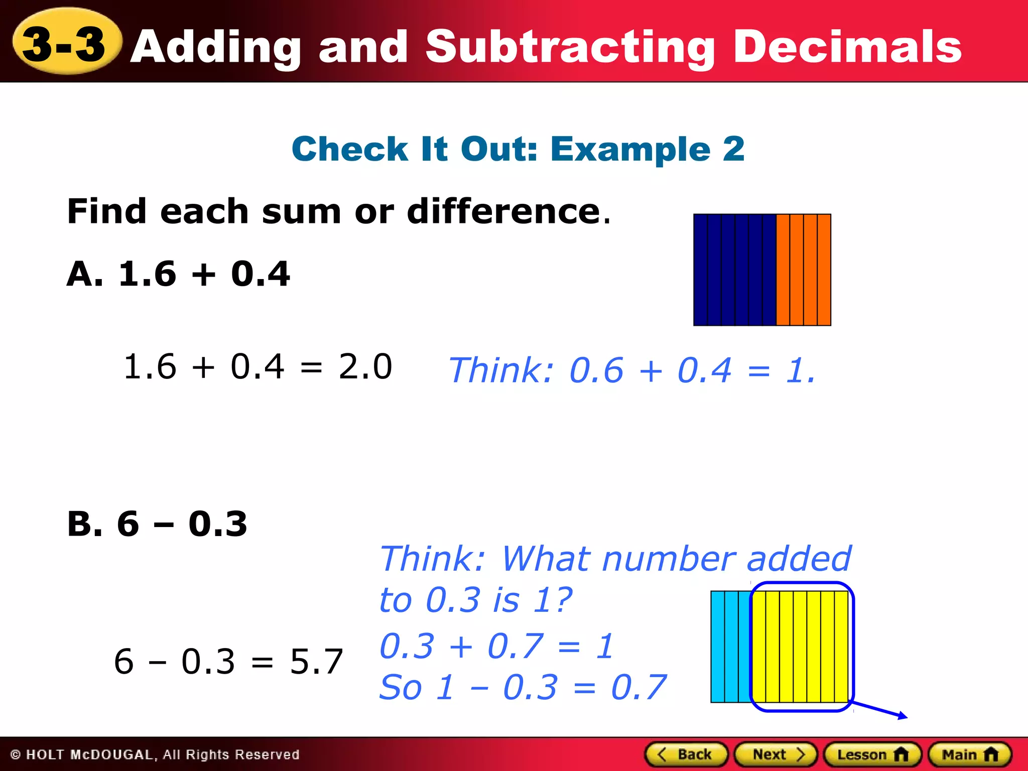 3 3 i can add and subtract decimals | PPT
