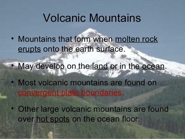 Formation Of Volcanic Mountains