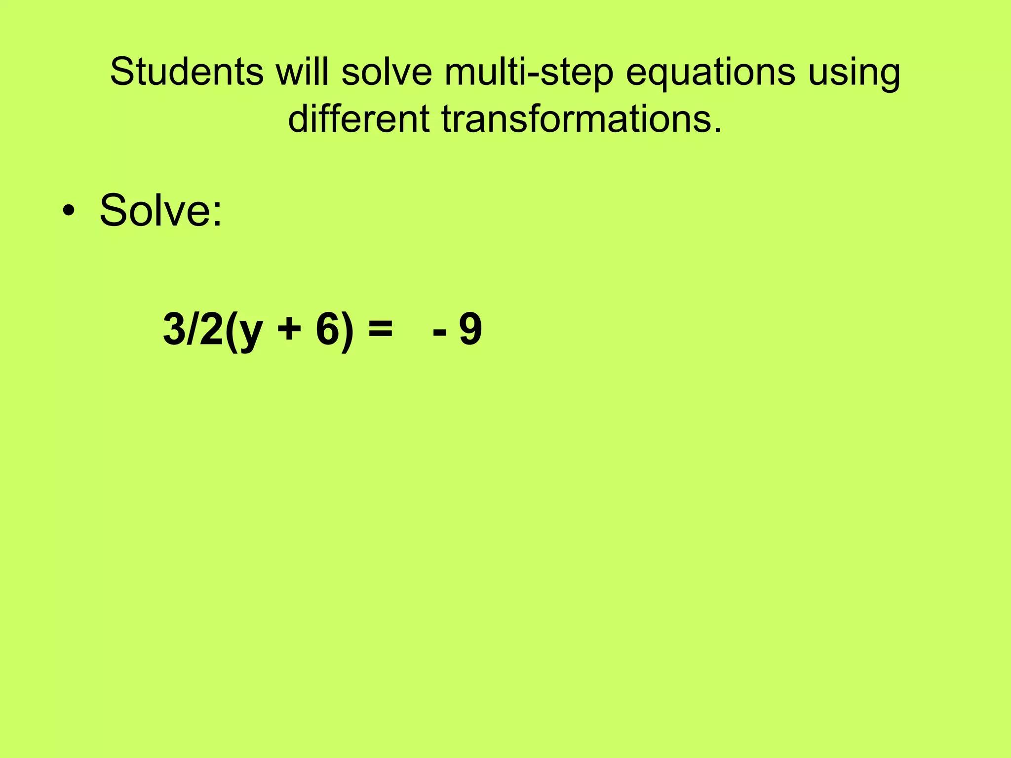 3.3 solve multi step equations - day 1 | PPT | Free Download