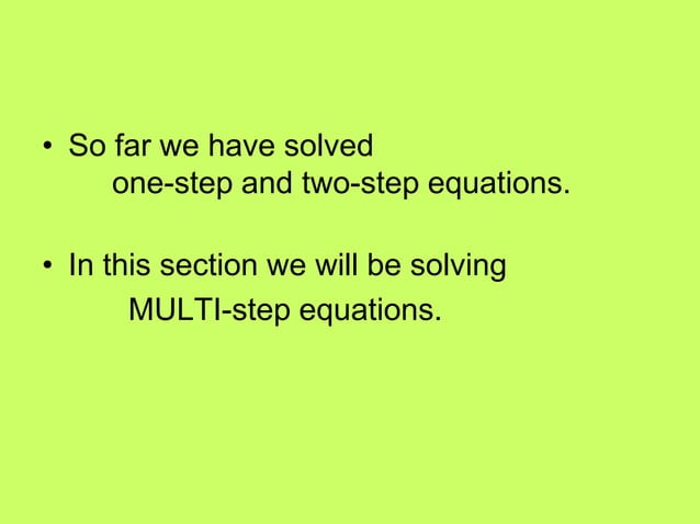 3.3 solve multi step equations - day 1 | PPT