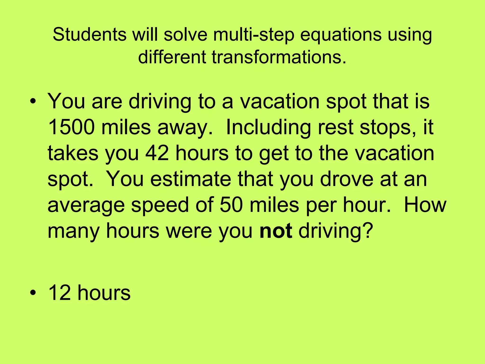 3.3 solve multi step equations - day 2 | PPT