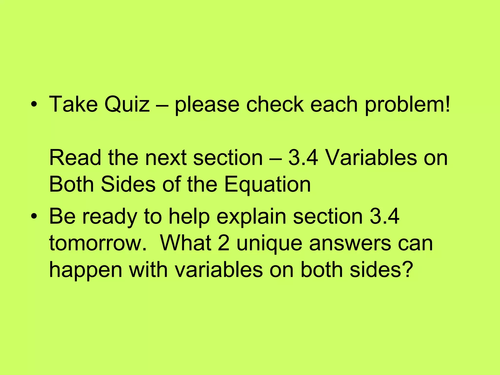 3.3 solve multi step equations - day 2 | PPT