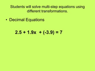 3.3 solve multi step equations - day 2 | PPT