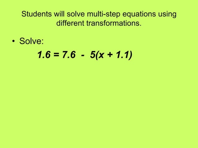 3.3 solve multi step equations - day 2 | PPT