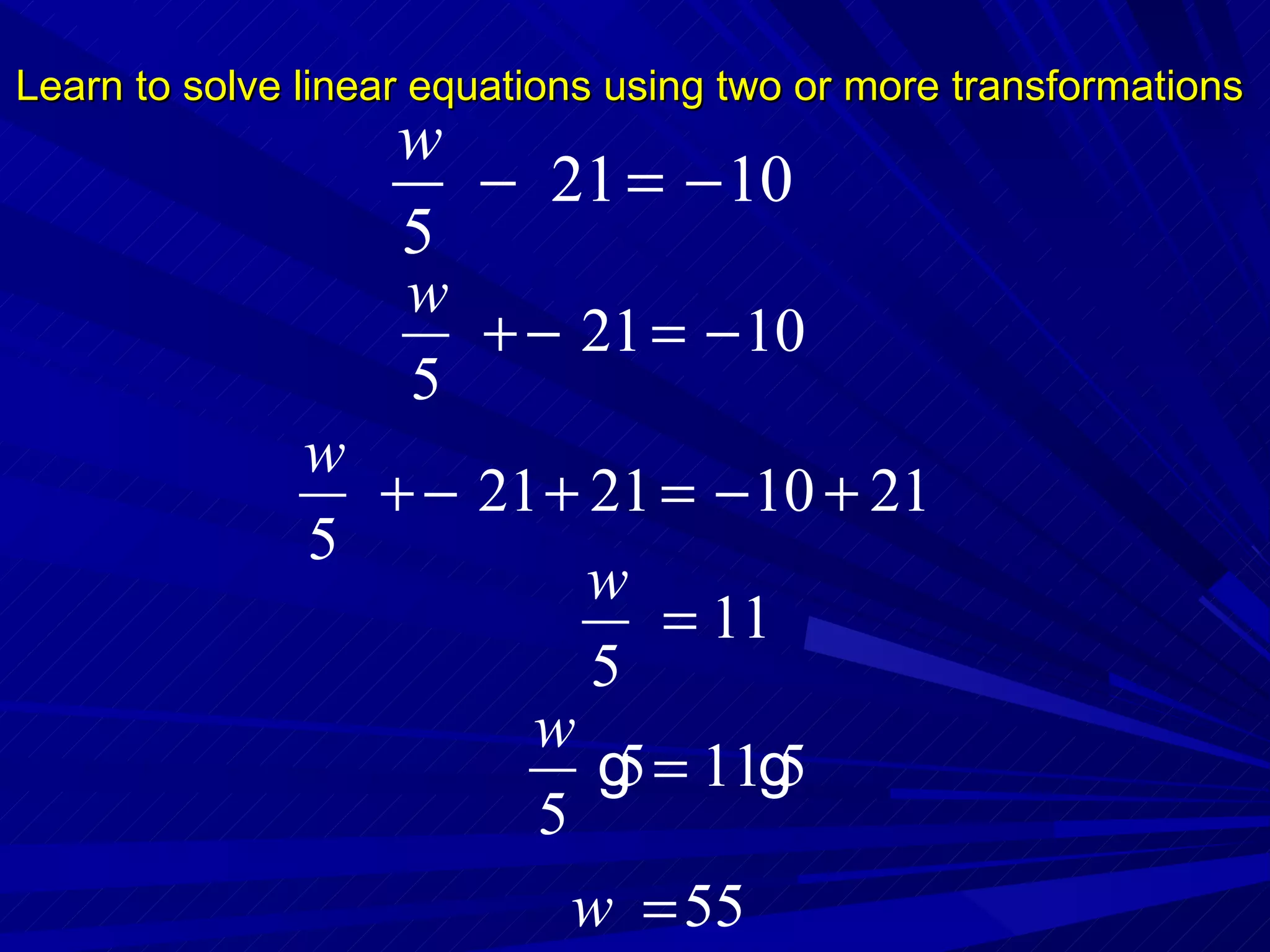 3.3 two step equations 1 | PPT