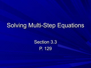 3.3 two step equations 1 | PPT