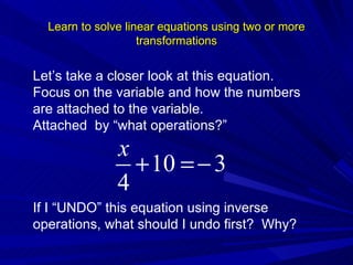 3.3 two step equations 1 | PPT