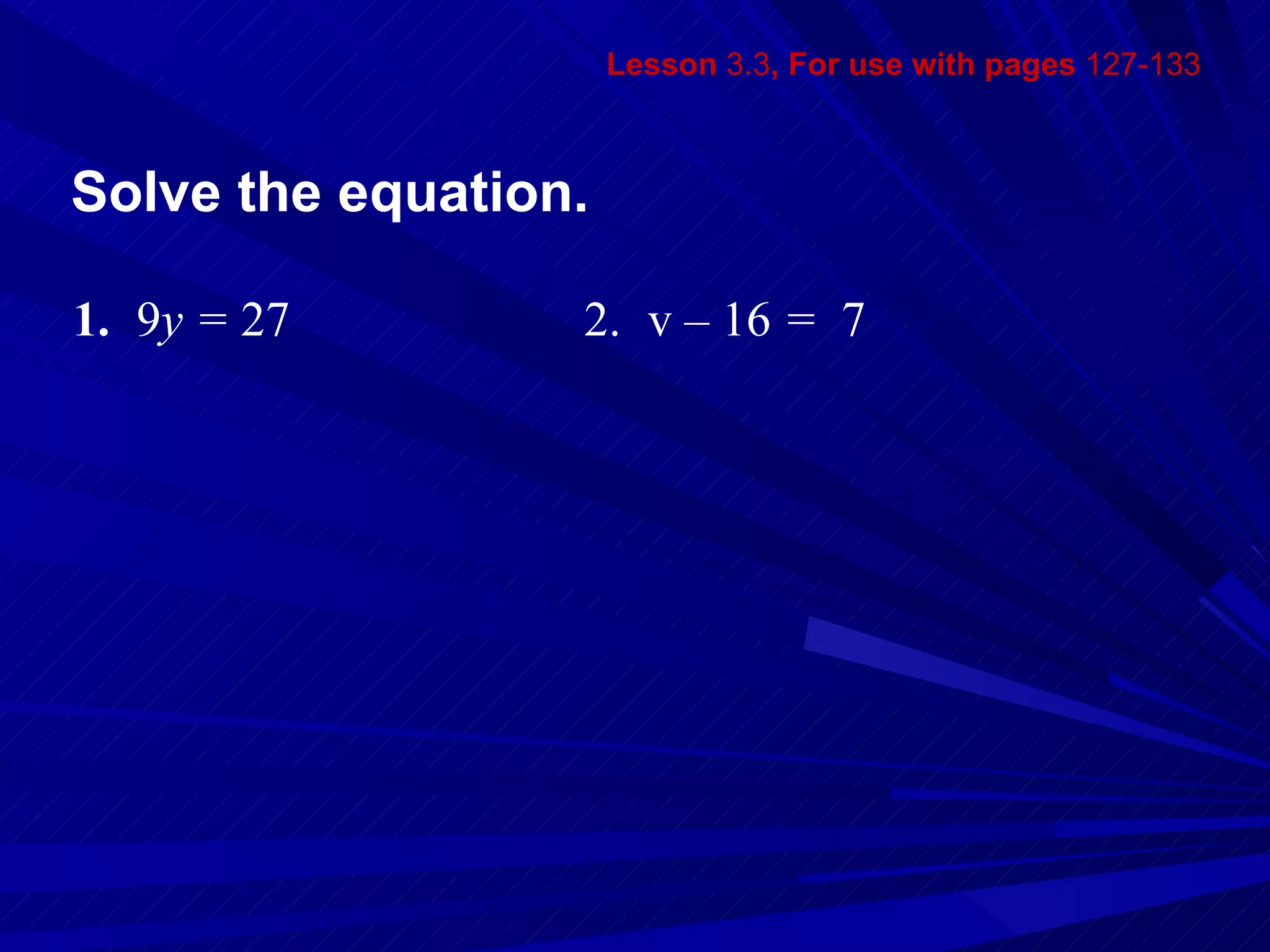 3.3 two step equations 2 | PPT