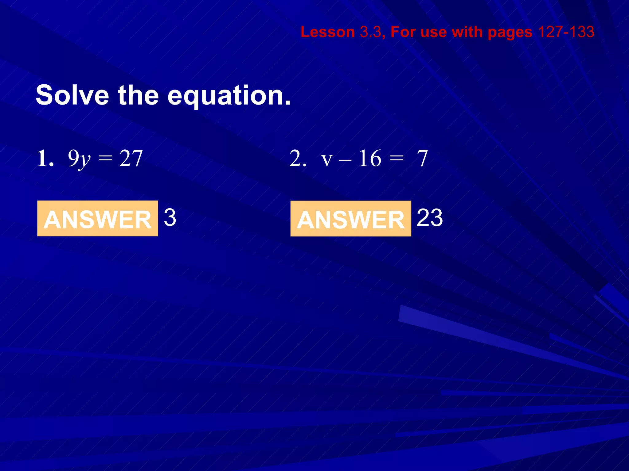 3.3 two step equations 2 | PPT