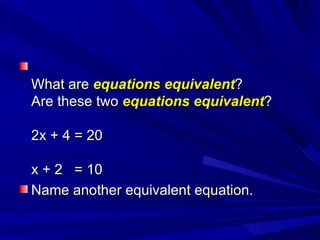 3.3 two step equations 2 | PPT
