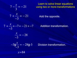 3.3 two step equations 2 | PPT