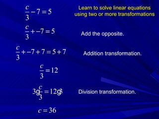 3.3 two step equations 2 | PPT