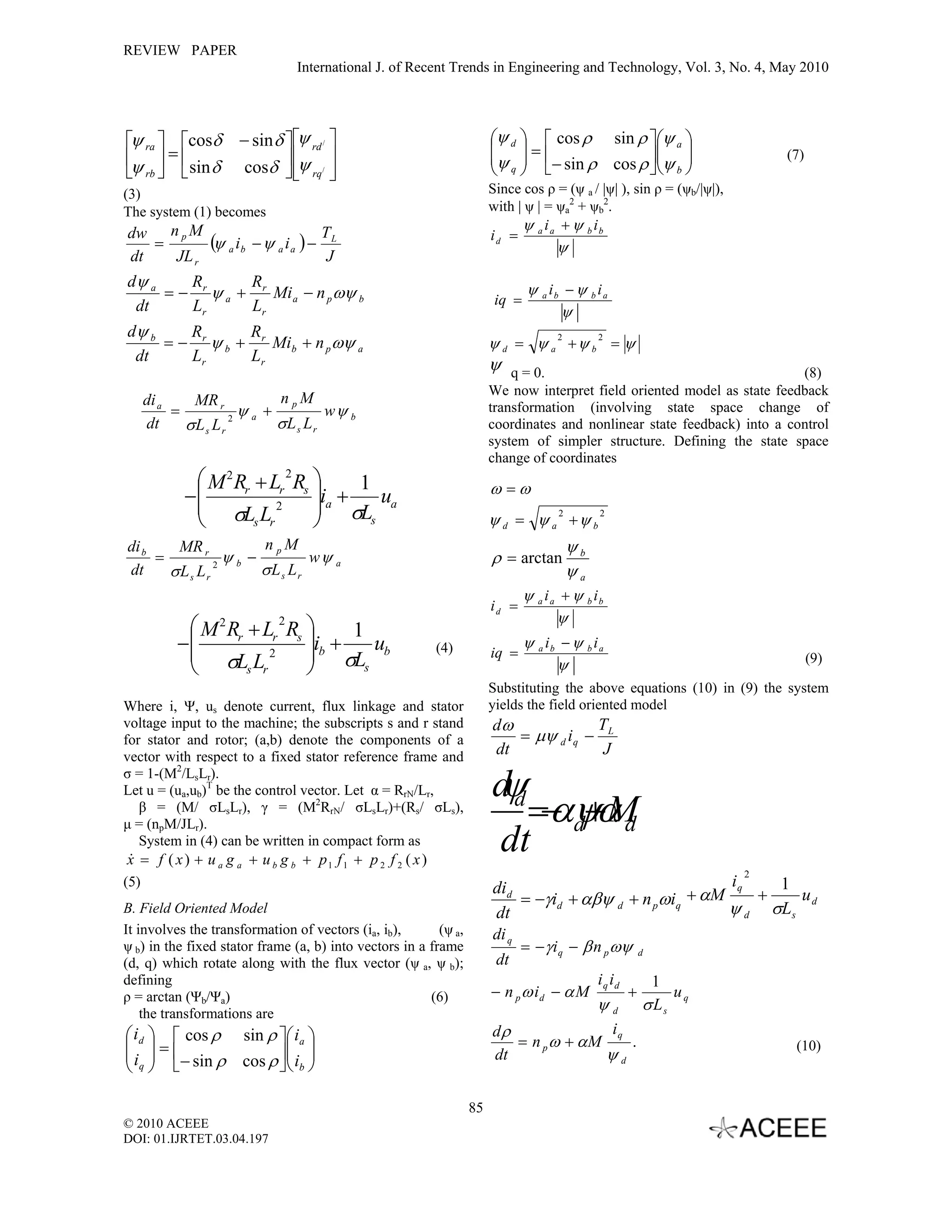 Adaptive control of saturated induction motor with uncertain load ...