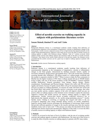Effect of aerobic exercise on walking capacity in subjects with ...