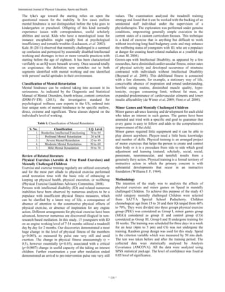 Effects physical exercises and minor games on speed in mild mentally ...