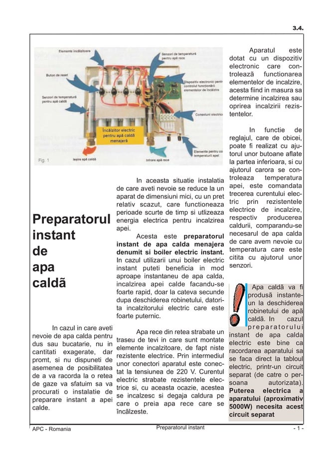 3.4. preparatorul instant de apa calda | PDF
