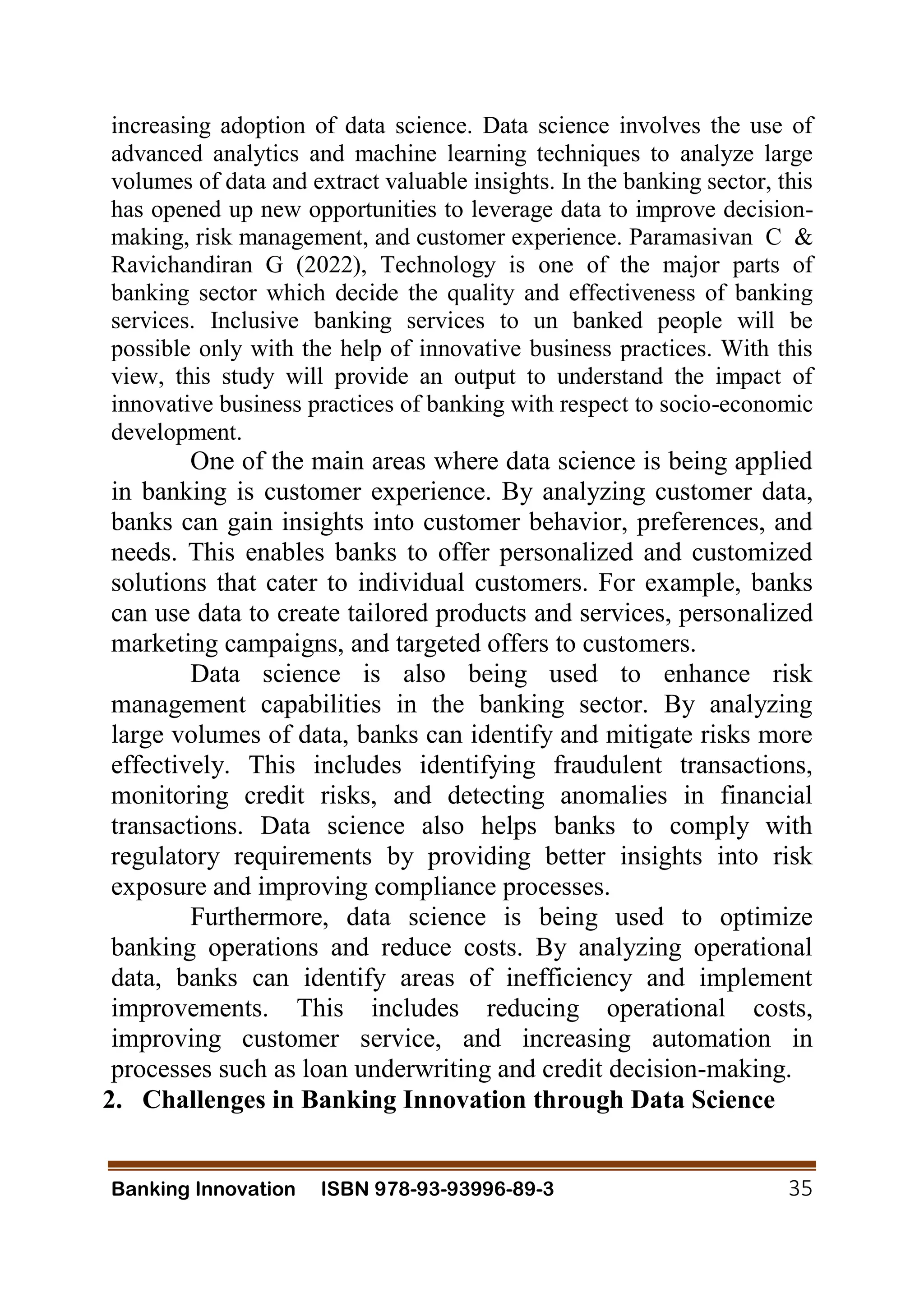 BANKING INNOVATION THROUGH DATA SCIENCE | PDF