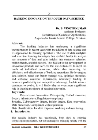 BANKING INNOVATION THROUGH DATA SCIENCE | PDF