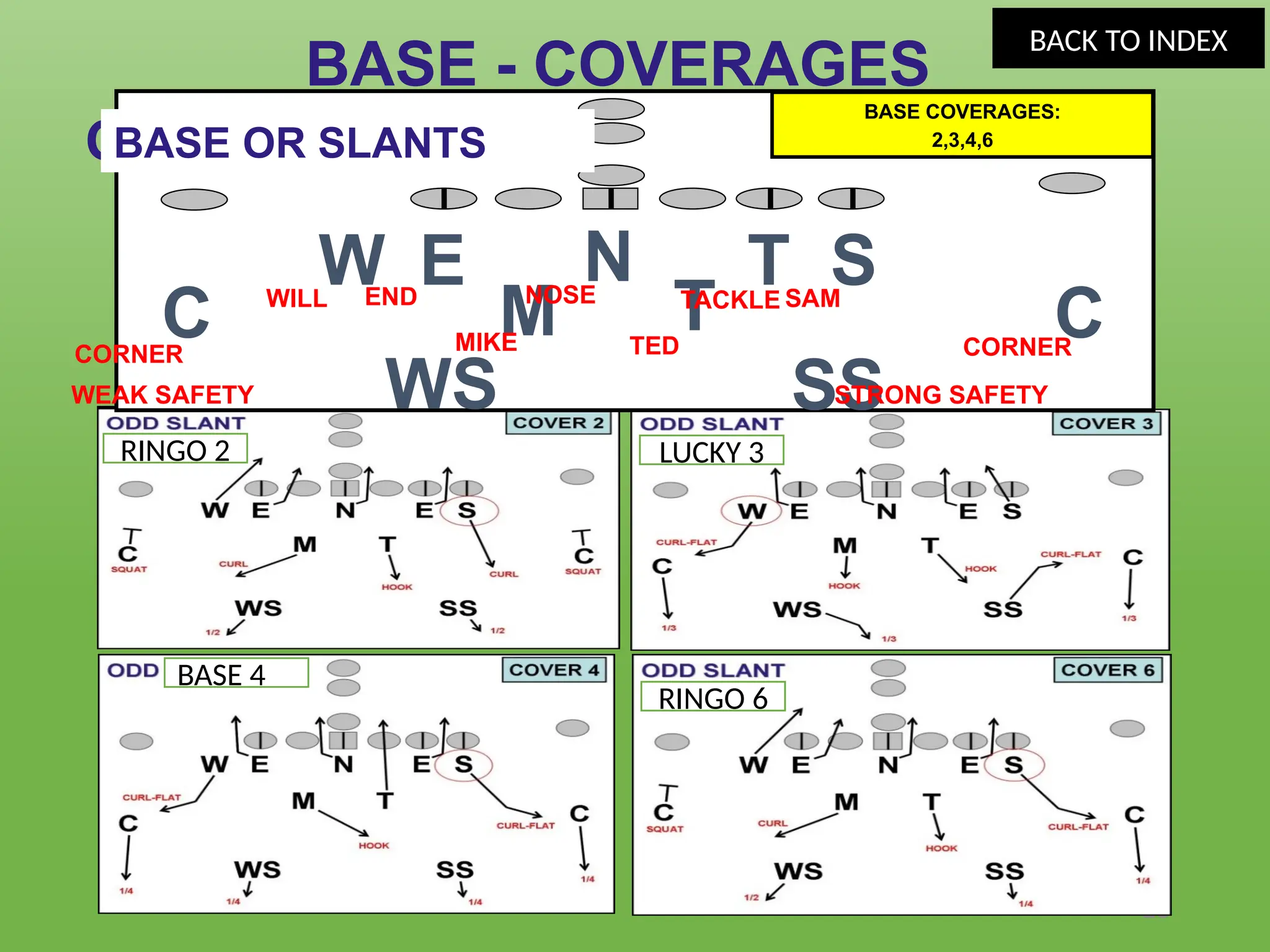 3-4 Defensive Playbook - Fronts, Coverages, & Blitz's | PPTX