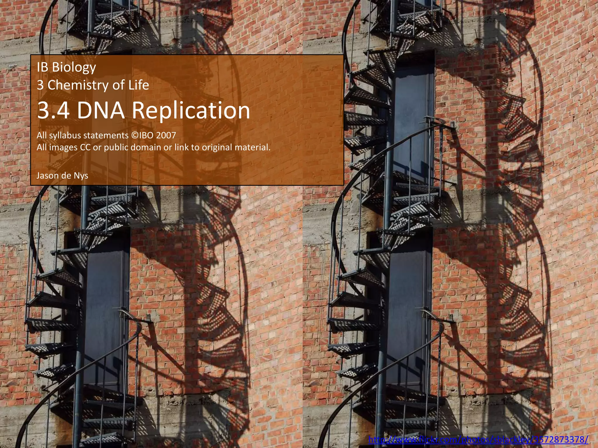 IB Biology Core 3.4: DNA Replication | PPTX | Chemistry | Science