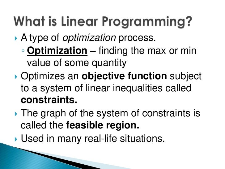 3.4 Linear Programming