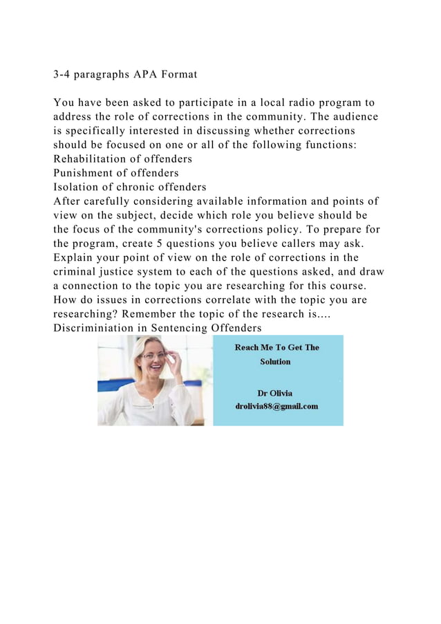 3-4 paragraphs APA FormatYou have been asked to participate in a.docx