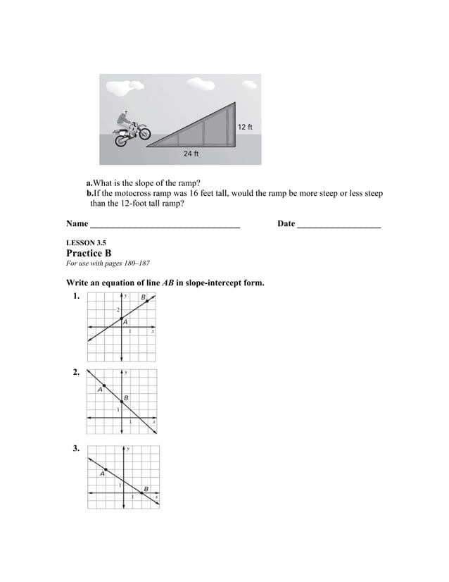 Find Slope, write, and graph line equations | DOC
