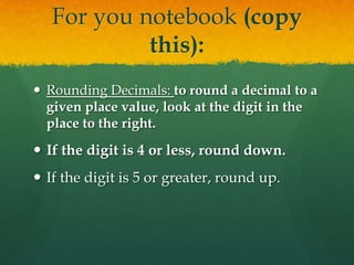3.4 rounding decimals | PPT