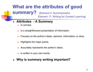 Writing Summaries | PDF