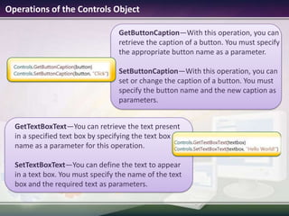 3.5 the controls object | PPTX