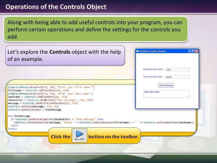 3.5 the controls object