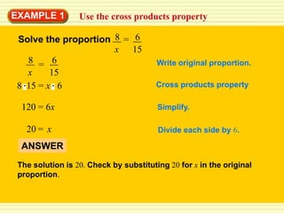 3.5 & 3.6 writing and solving ratios and proportions day 2 | PPTX