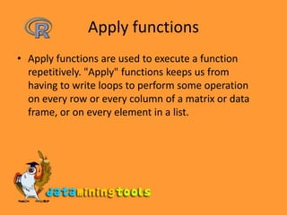 Apply Functions in R | PPTX