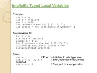 C# 3.5 Features | PPT