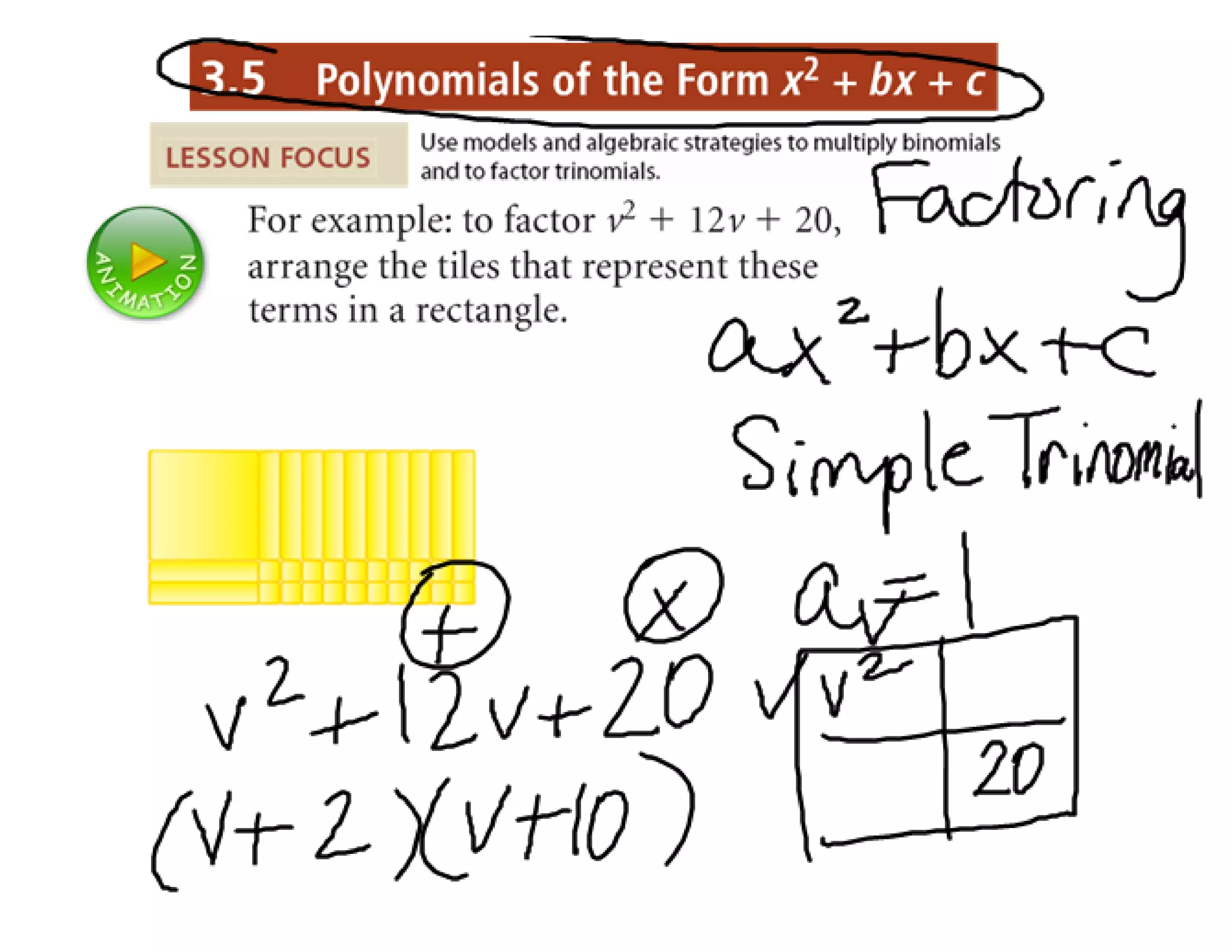 3.5 Factor Simple Trinomial notes | PPT