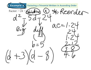 3.5 Factor Simple Trinomial notes | PPT