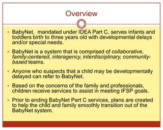 BabyNet, South Carolina’s Early Intervention System | PPTX | Special ...