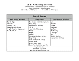 Gr. 3-5 Math Games for Parents | PPT