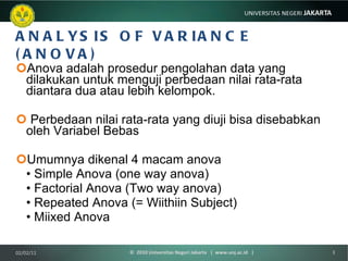 Metodologi Penelitian (3 - 6).anova | PPT