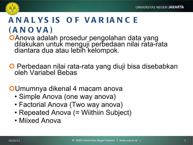 Metodologi Penelitian (3 - 6).anova | PPT