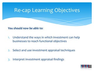 3.6 making investment decisions (part 1) - moodle | PPTX | Business ...