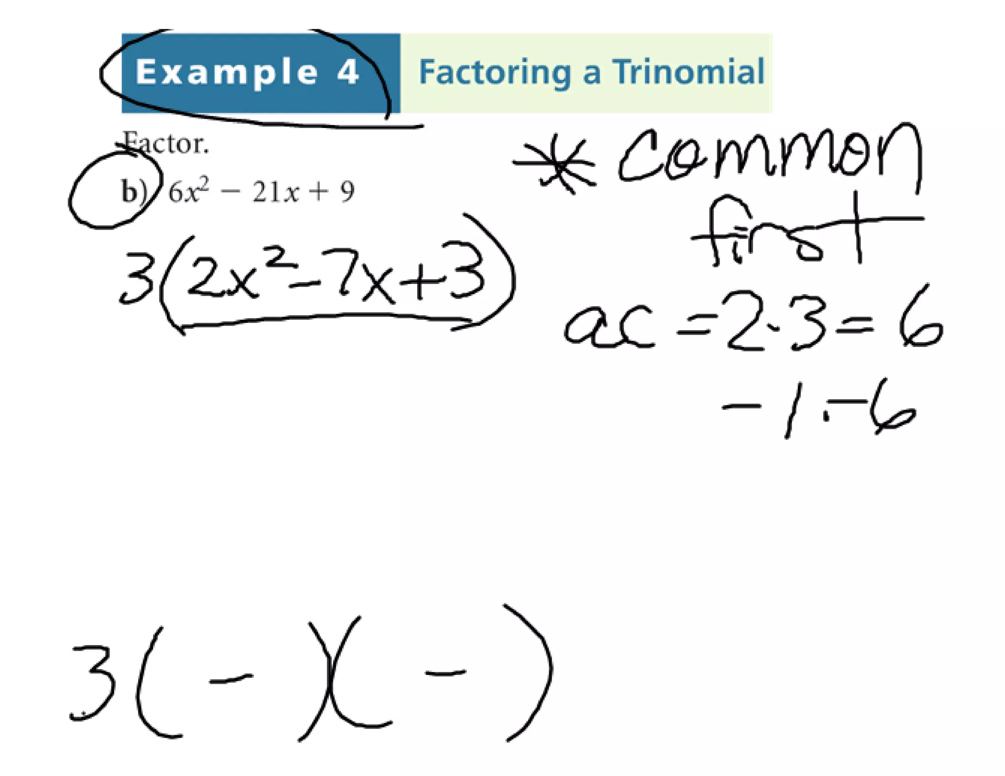 3.6 Factor Complex Trinomial notes | PDF