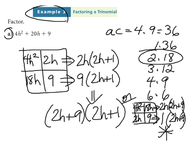 3.6 Factor Complex Trinomial notes | PPT