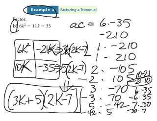 3.6 Factor Complex Trinomial notes | PPT