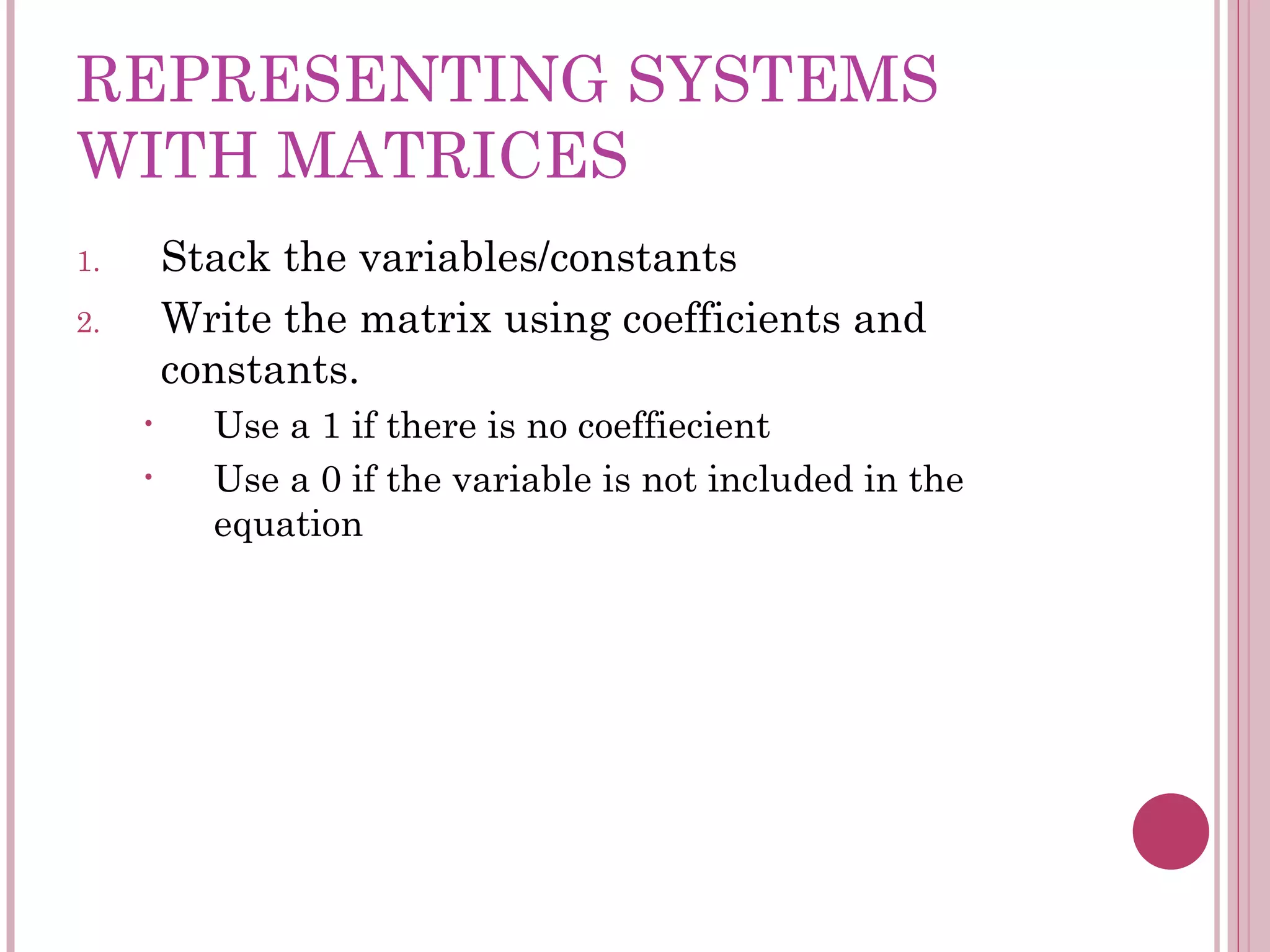 3.6 systems and matrices | PPT