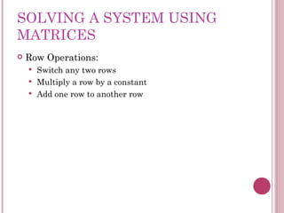 3.6 systems and matrices | PPT